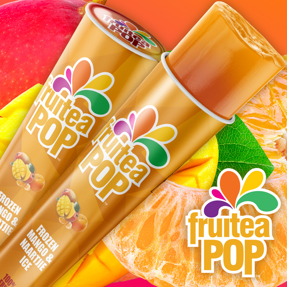 Fruitea POps Mango & Naartjie Ice Lollies 100 Fruit Juice No Sugar Added