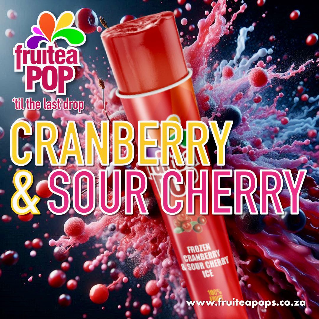 Cranberry and Sour Cherry Ice Lollies 100% Pure Fruit Juice Delight